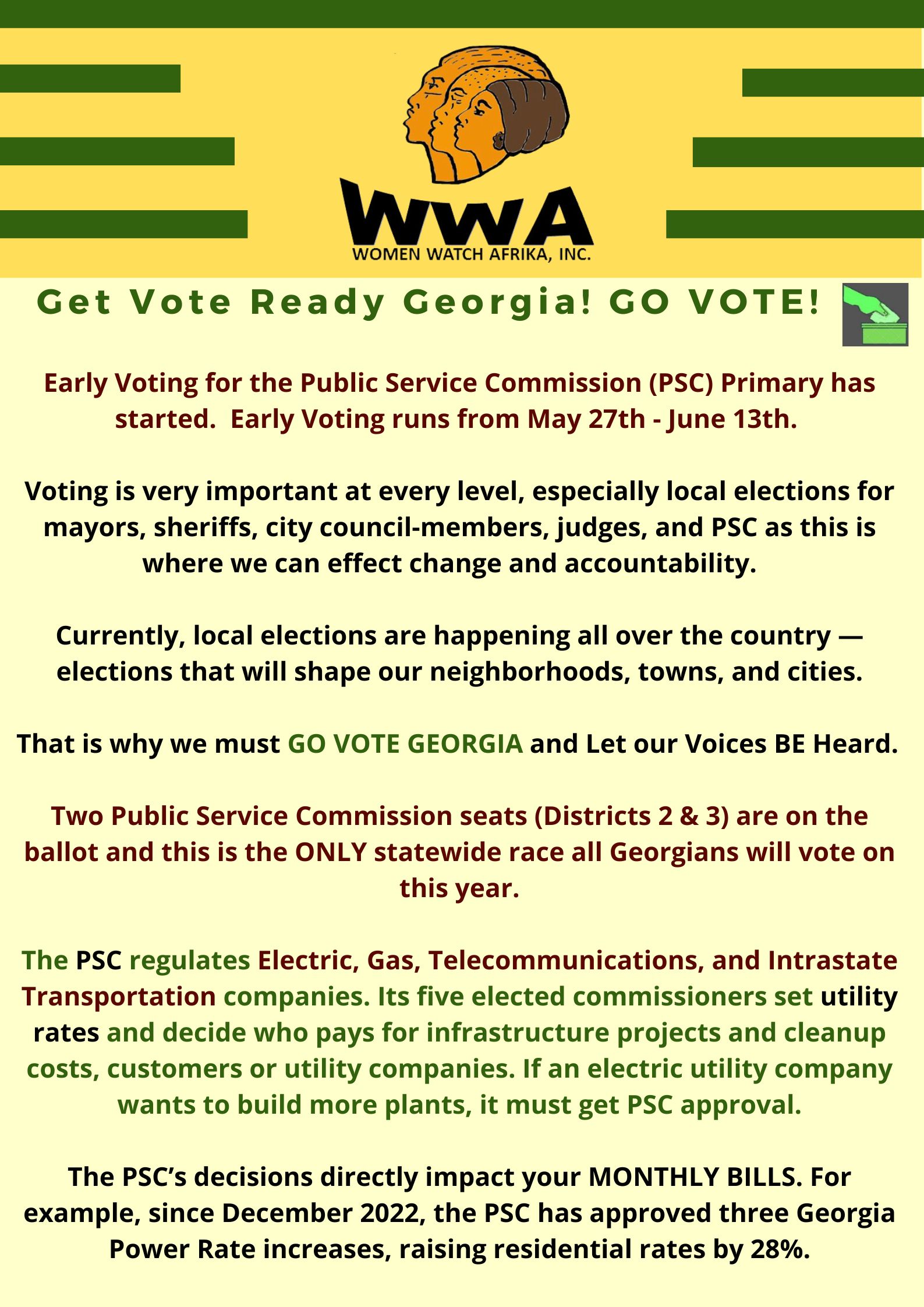 Go Vote Georgia! Public Service Commission (PSC) Primary - Women Watch ...